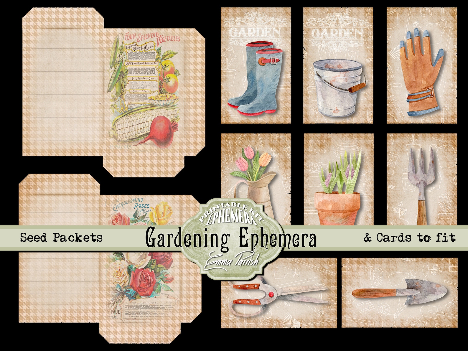 Printable Garden Ephemera Pack Garden Digital Ephemera - Etsy UK