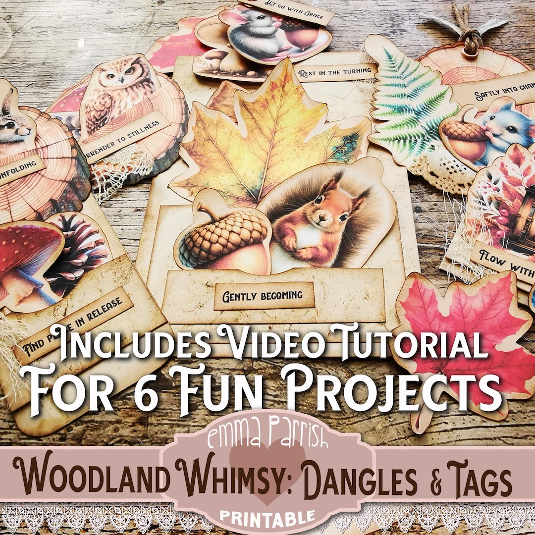 Woodland Whimsy Dangles & Tags Junk Journal Add on Kit, Fall, Card ...