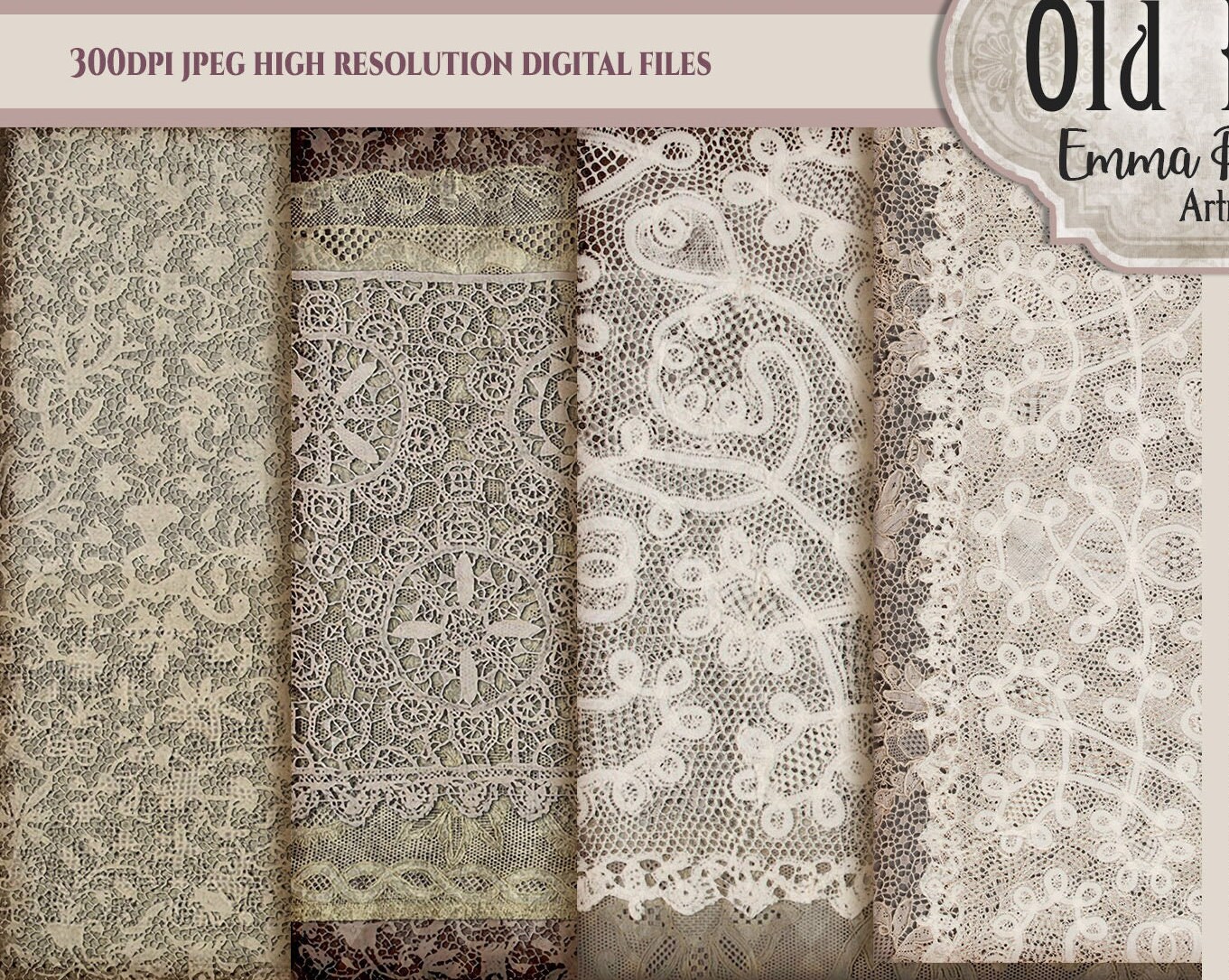 Vintage Lace Printable Digital Paper Antique Lace Junk | Etsy