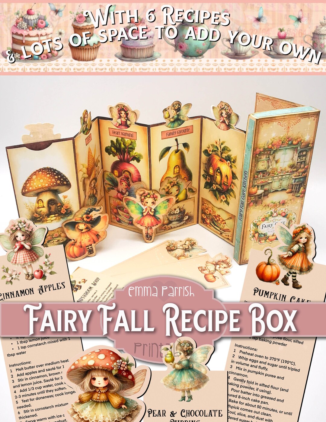 Fall Fairy Recipe Box, Junk Journal, Fall Baking, Printable, Autumn ...