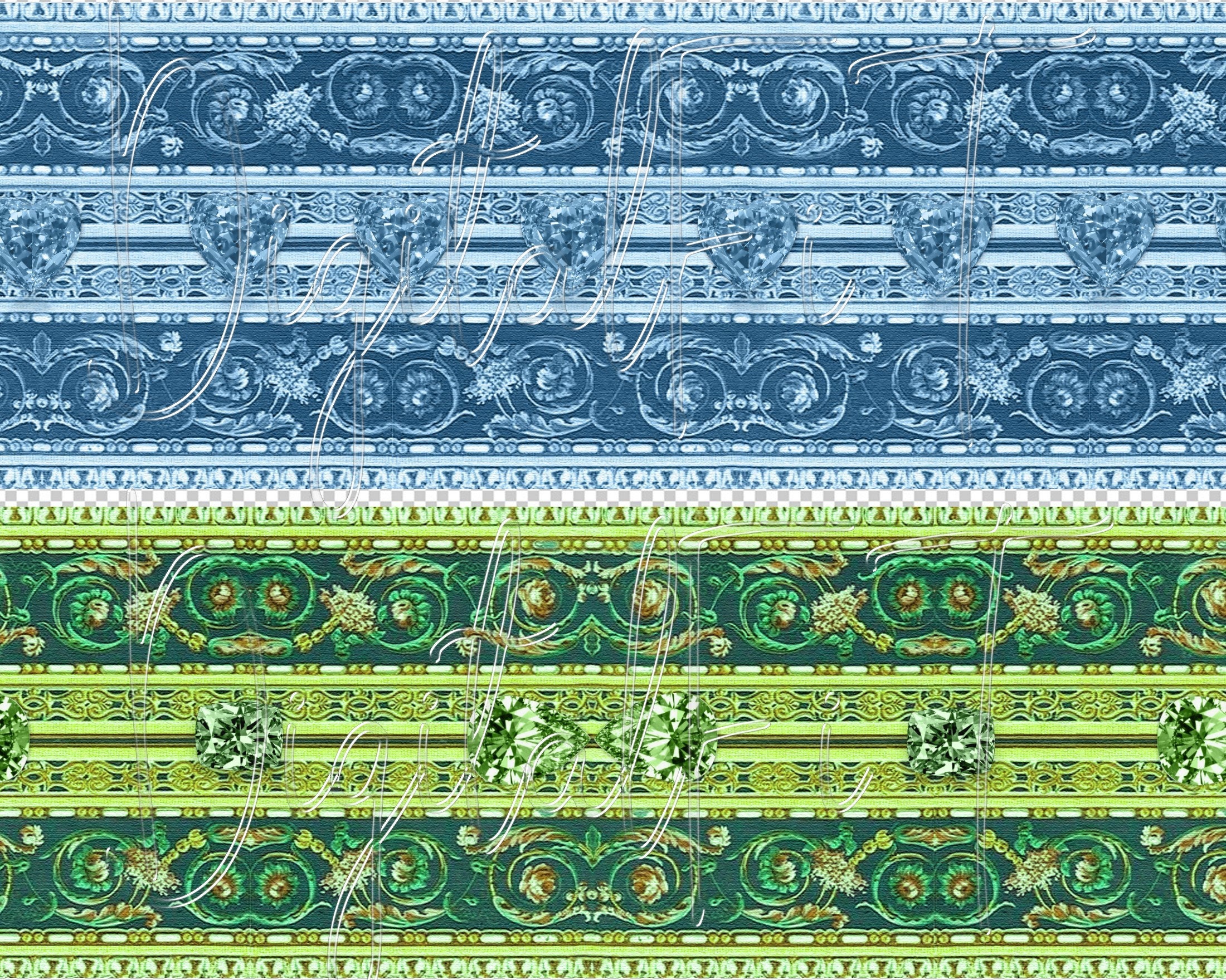 Digital Borders Clip Art digital Ribbon Clipart instant - Etsy