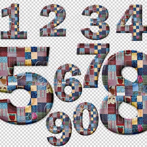 Quilt Fabric Digital Numbers, Quilt Patterns Numbers, PNG - Etsy