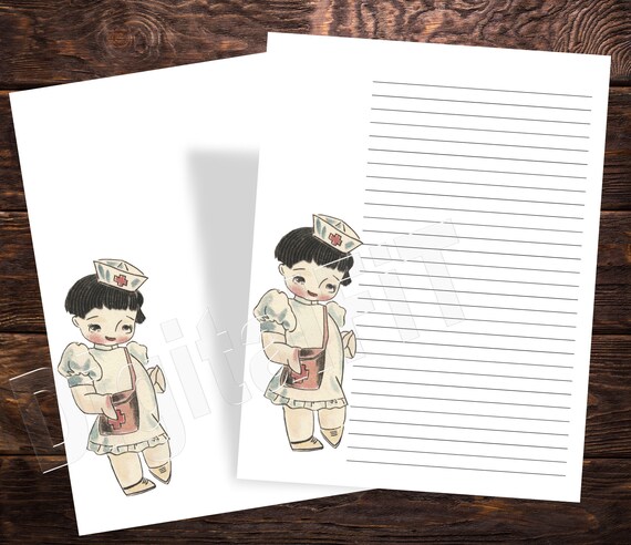 Nurse Digital Writing Paper Lined Stationery Paper Printable - Etsy