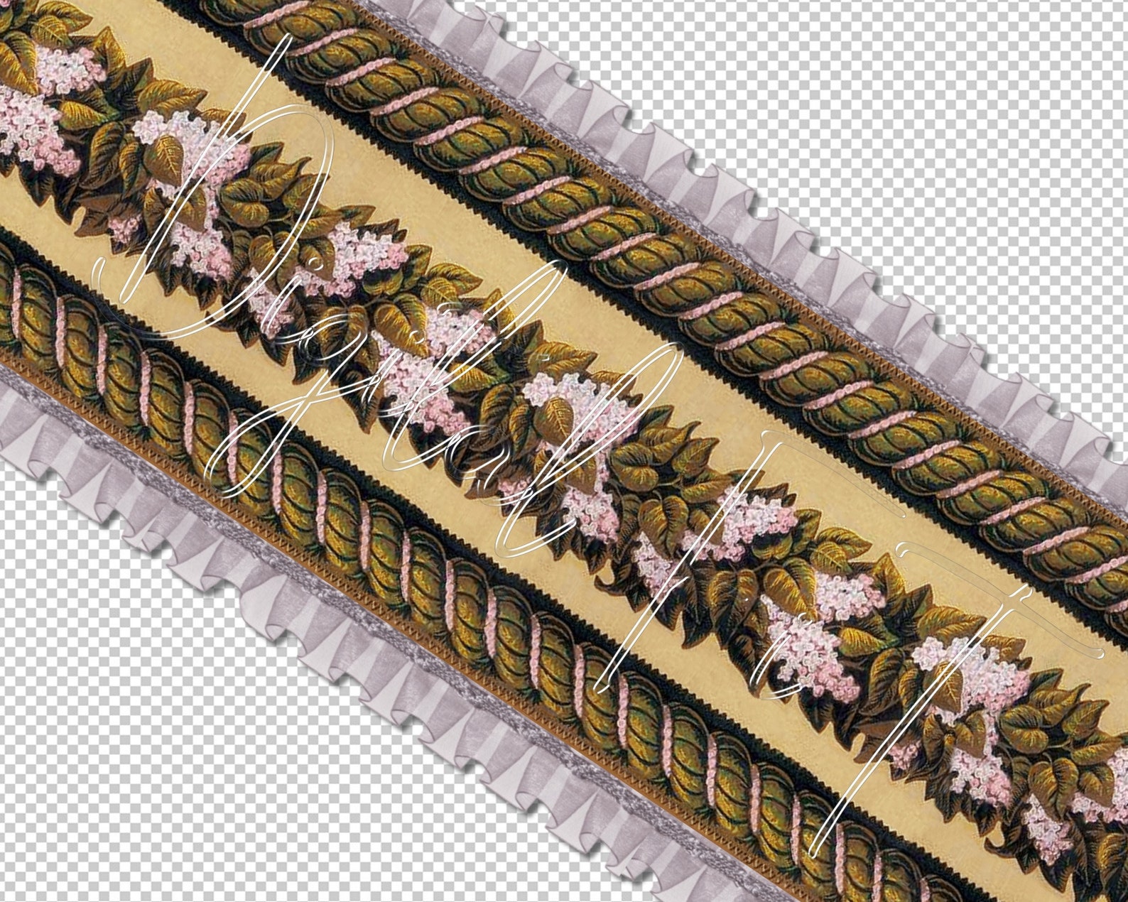 5 Vintage Digital Scrapbooking Ribbon Lace PNG Digital Files - Etsy