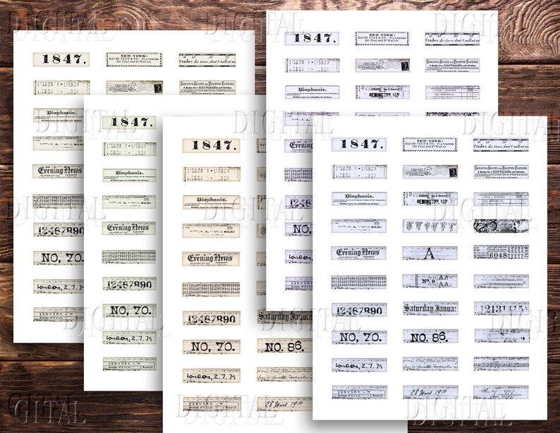 Printable Number Stickers: Vintage Journal Embellishments (PDF) - Etsy