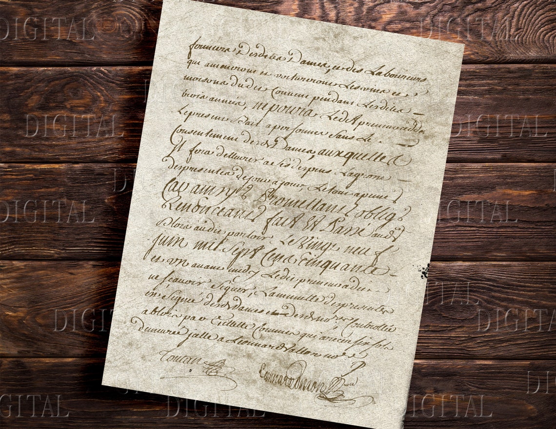 French Antiques Handwriting Printable Pages 4 Vintage Digital | Etsy