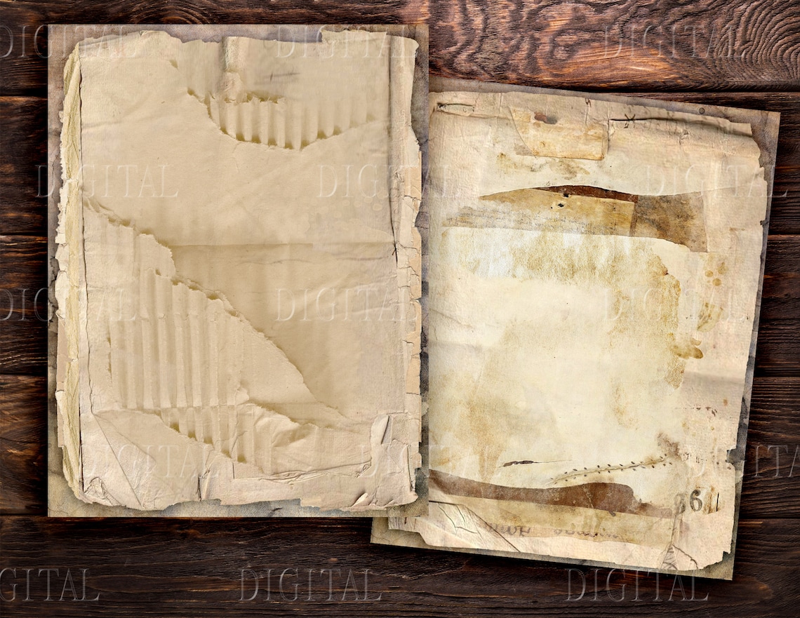 Distressed Aged Paper 7 Antique Textures Pages Vintage - Etsy