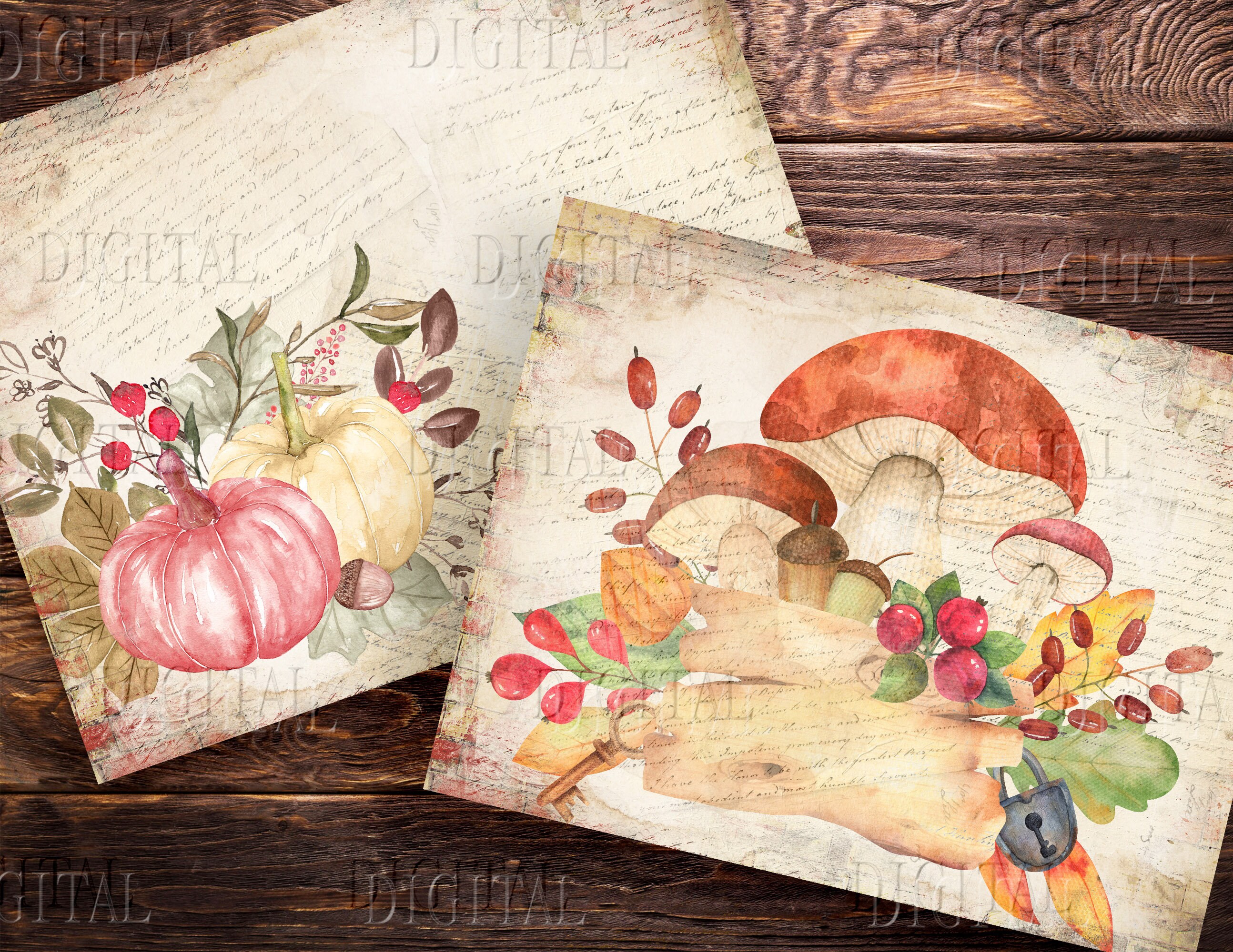 Autumn Junk Journal Digital Kit Printable 15 Pages Fall - Etsy