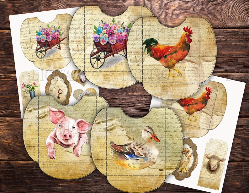 Country Living Farm Life Printable Ephemera, 50 Tags, Labels, Envelopes ...