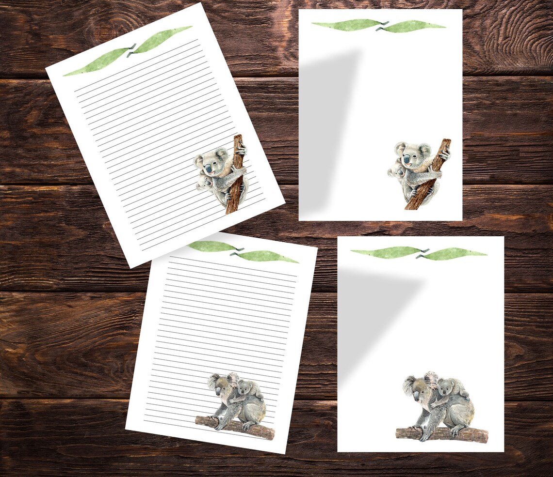 Koala Bear & Koala Baby Printable Digital Paper Joey 4 | Etsy
