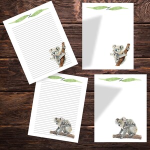 Koala Bear & Koala Baby, Printable Digital Paper, Joey, 4 Pages ...