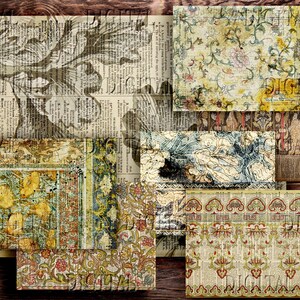 Vintage Digital Paper, 10 Scrapbook Collage Sheets, Digital Pages Pack ...