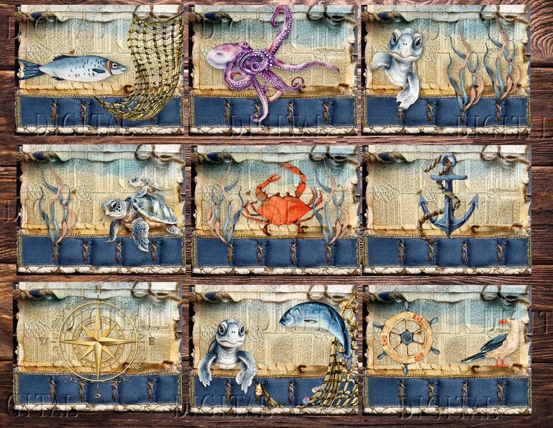 Nautical Junk Journal Kit, Sea Life Journal, 10 Ocean Pages, PDF - Etsy