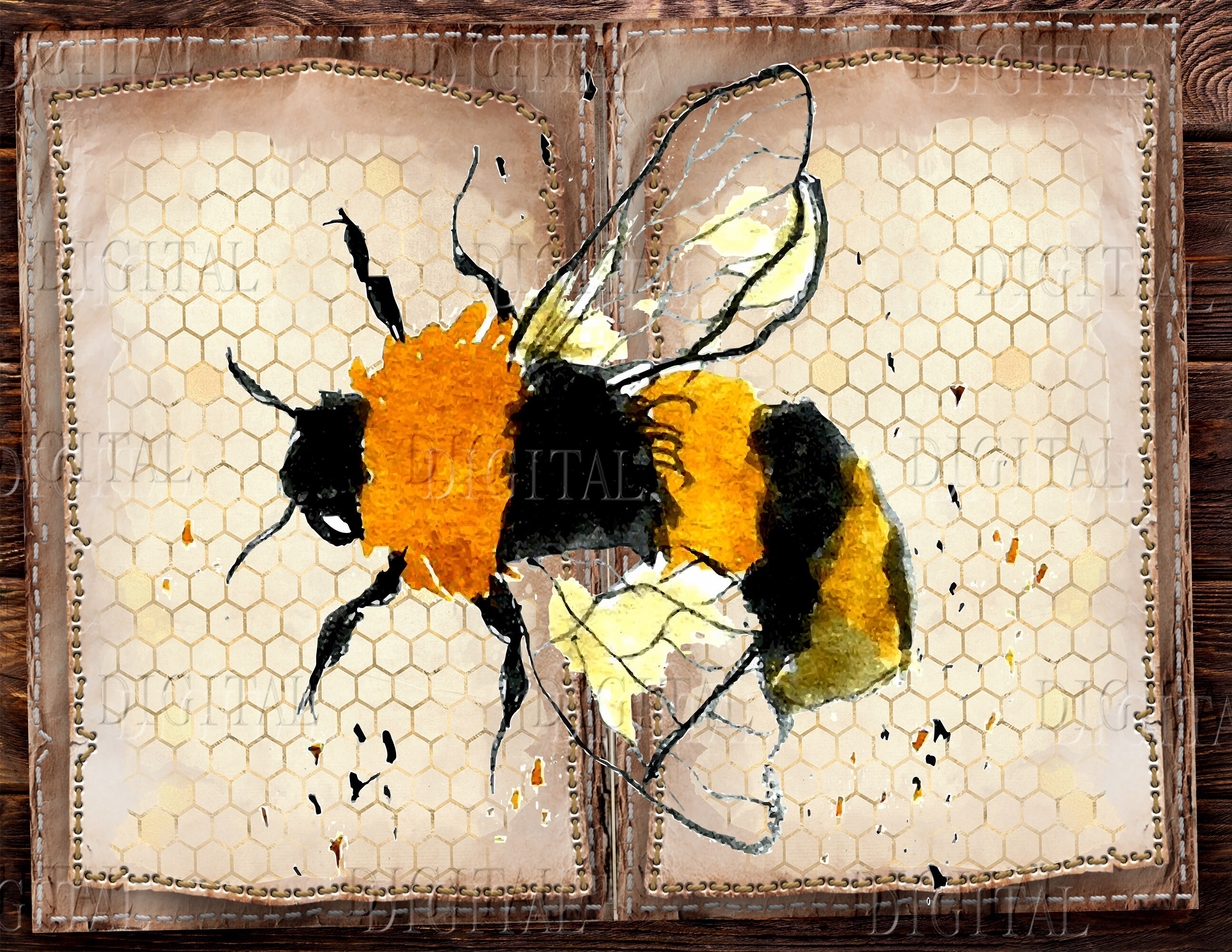 Honey Bees Junk Journal Printable Kit 10 Bumble Bee Vintage - Etsy