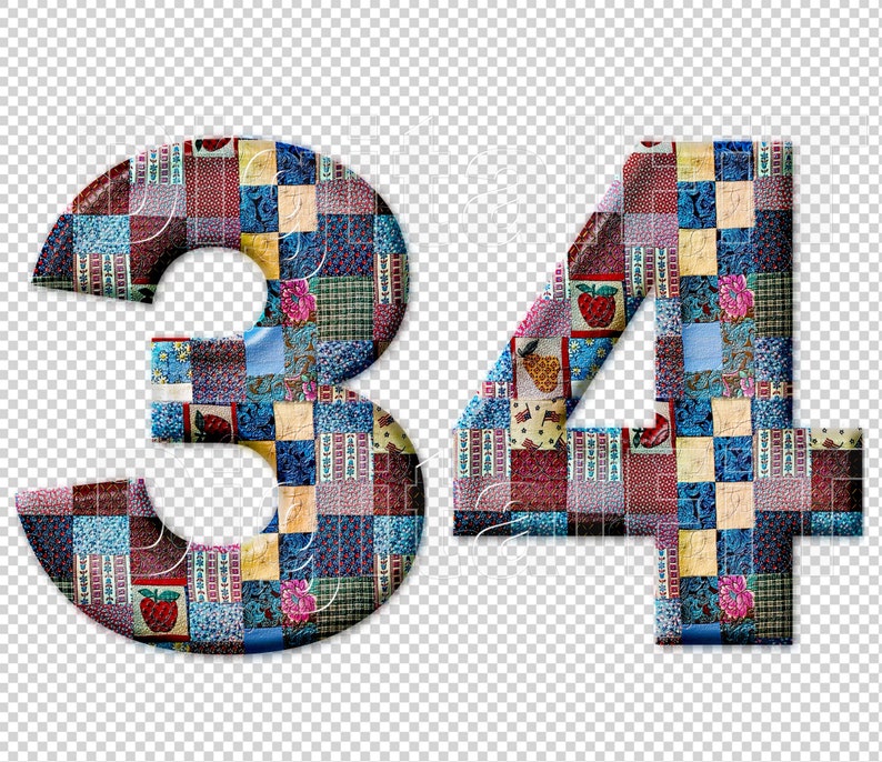 Quilt Fabric Digital Numbers Quilt Patterns Numbers PNG - Etsy