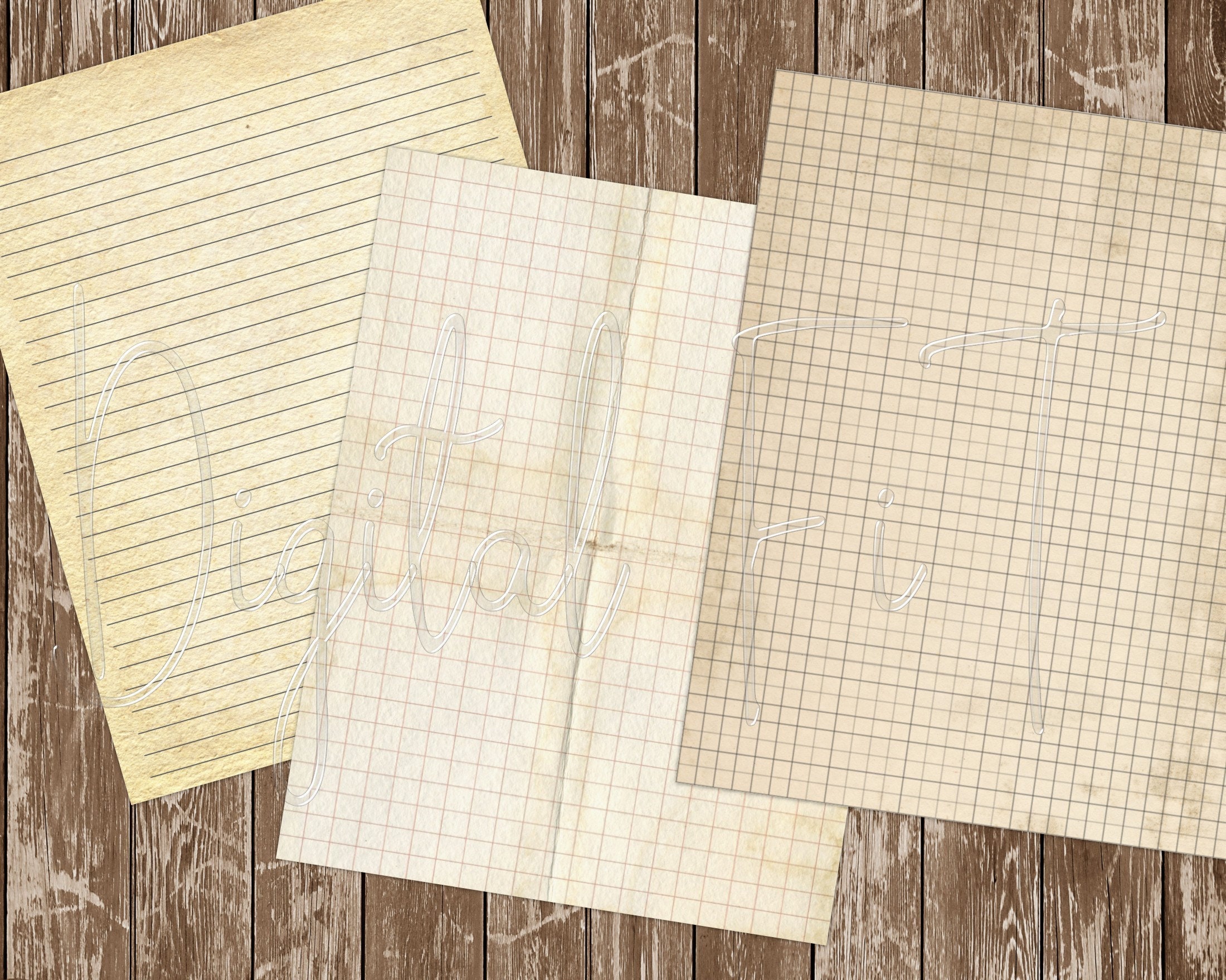 Grunge Lined & Graph Paper: Junk Journal Printable (PDF) - Etsy