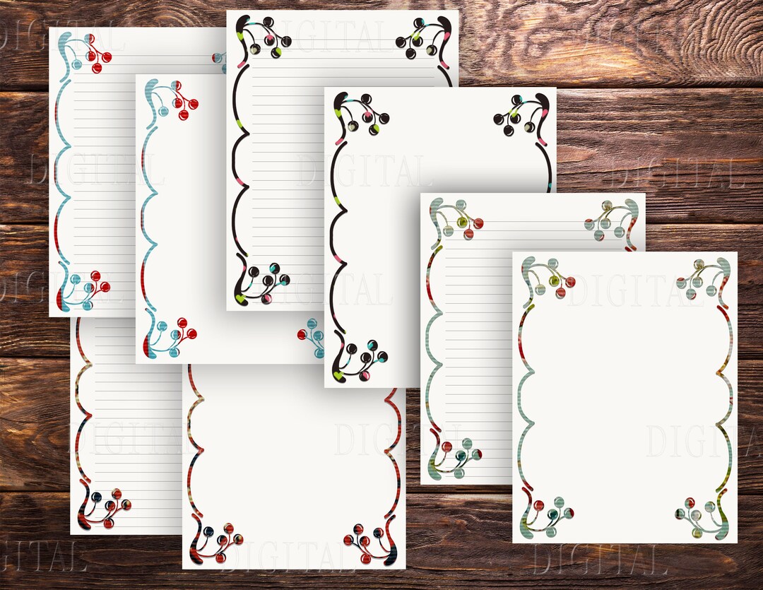 Printable Writing Set, 11 Lined and 11 Blank Pages, Letter Writing ...