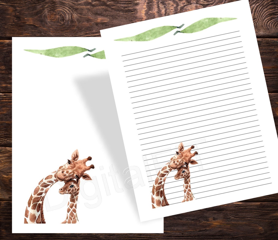 Giraffe Baby Giraffe Printable Digital Paper 2 Pages - Etsy