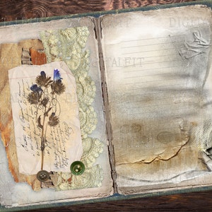 Vintage Dusty Paper, Digital Junk Journal Pages, 11 X 8.5, Printable ...