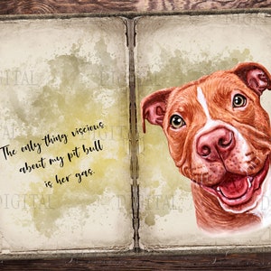 Pit Bull Digital Paper, Dog Junk Journal, Pitbull Lined Writing Paper ...