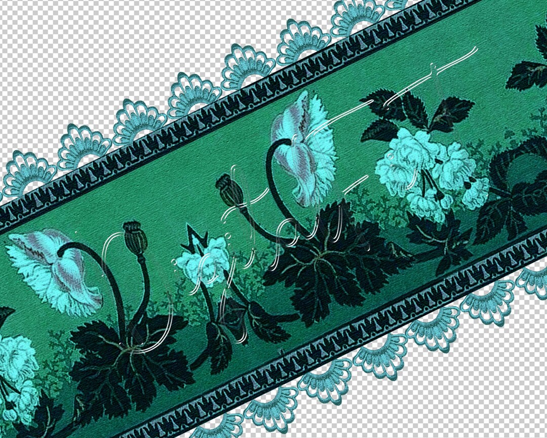 Digital Scrapbooking Ribbon Lace PNG Digital Files Junk Journal Trim ...