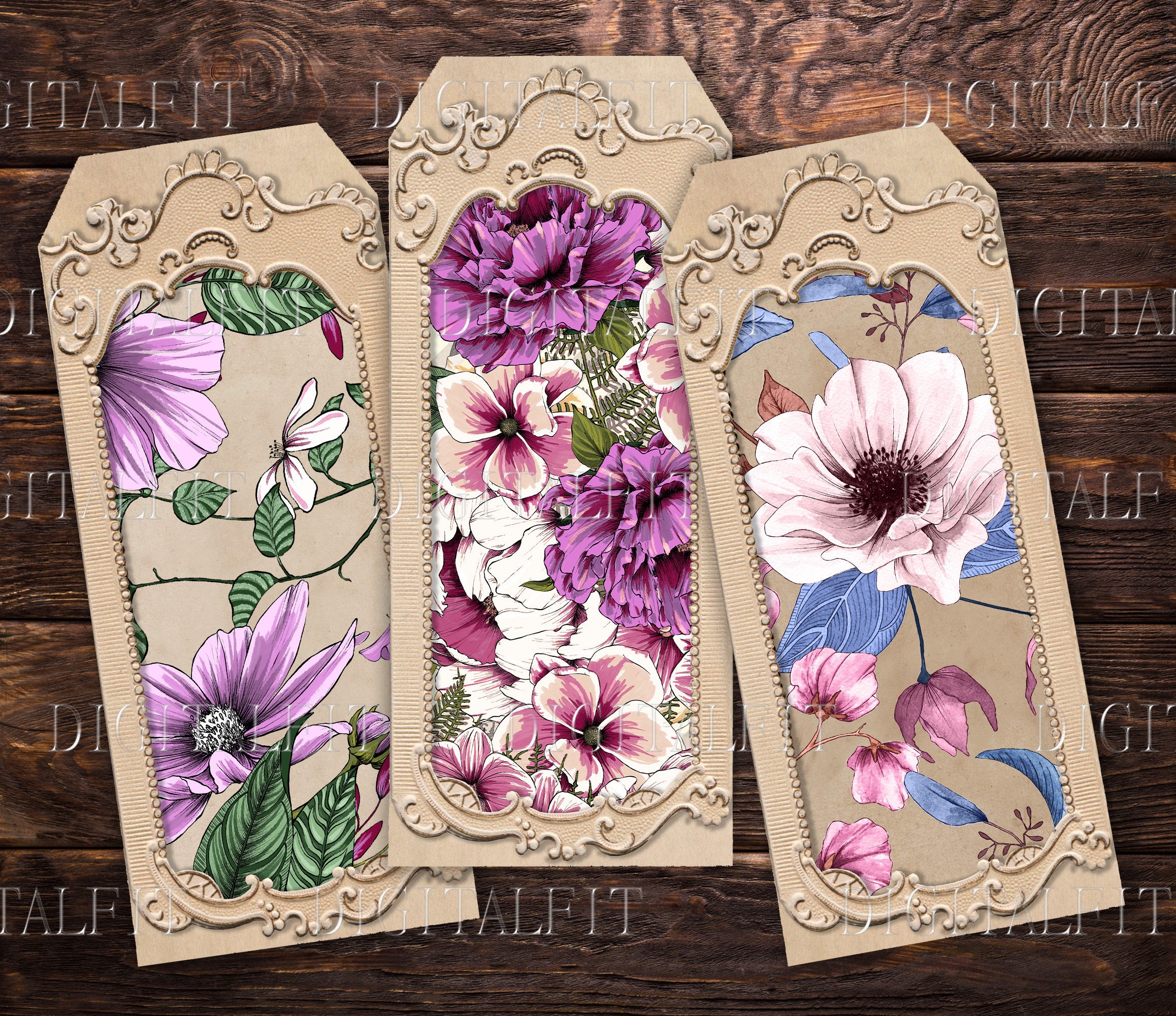 Junk Journal Tags/bookmarks Printable Ephemera Shabby Chic - Etsy
