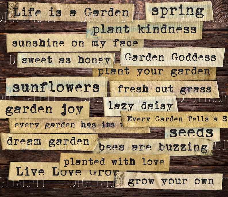 Garden Words Ephemera: Scrapbook Journal Phrases (digital Download) - Etsy