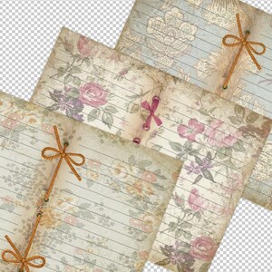 Lined Journal Pages, Printable Paper, Junk Journal, Vintage, Download ...