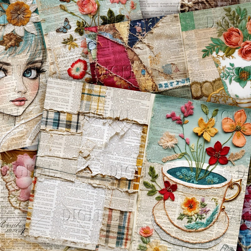 Vintage Tea Time Fabric - Etsy UK