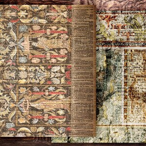 Vintage Digital Paper, 10 Scrapbook Collage Sheets, Digital Pages Pack ...