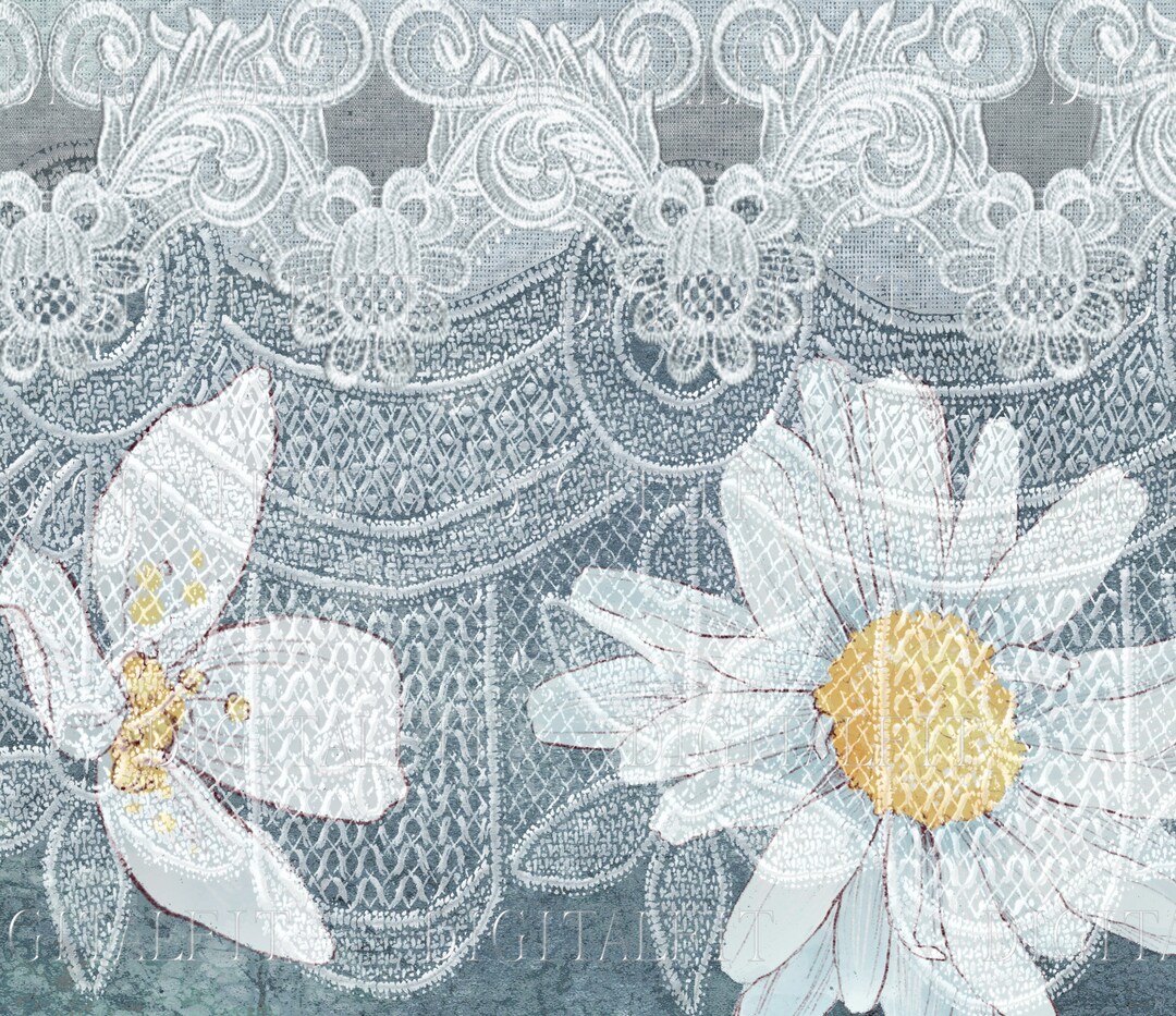 Shabby Chic Lace Floral Digital Paper (PDF) - Etsy