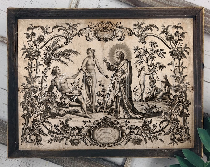 Adam and Eve Art Paradise Holy Garden of Eden Poster Print Home Decor ...