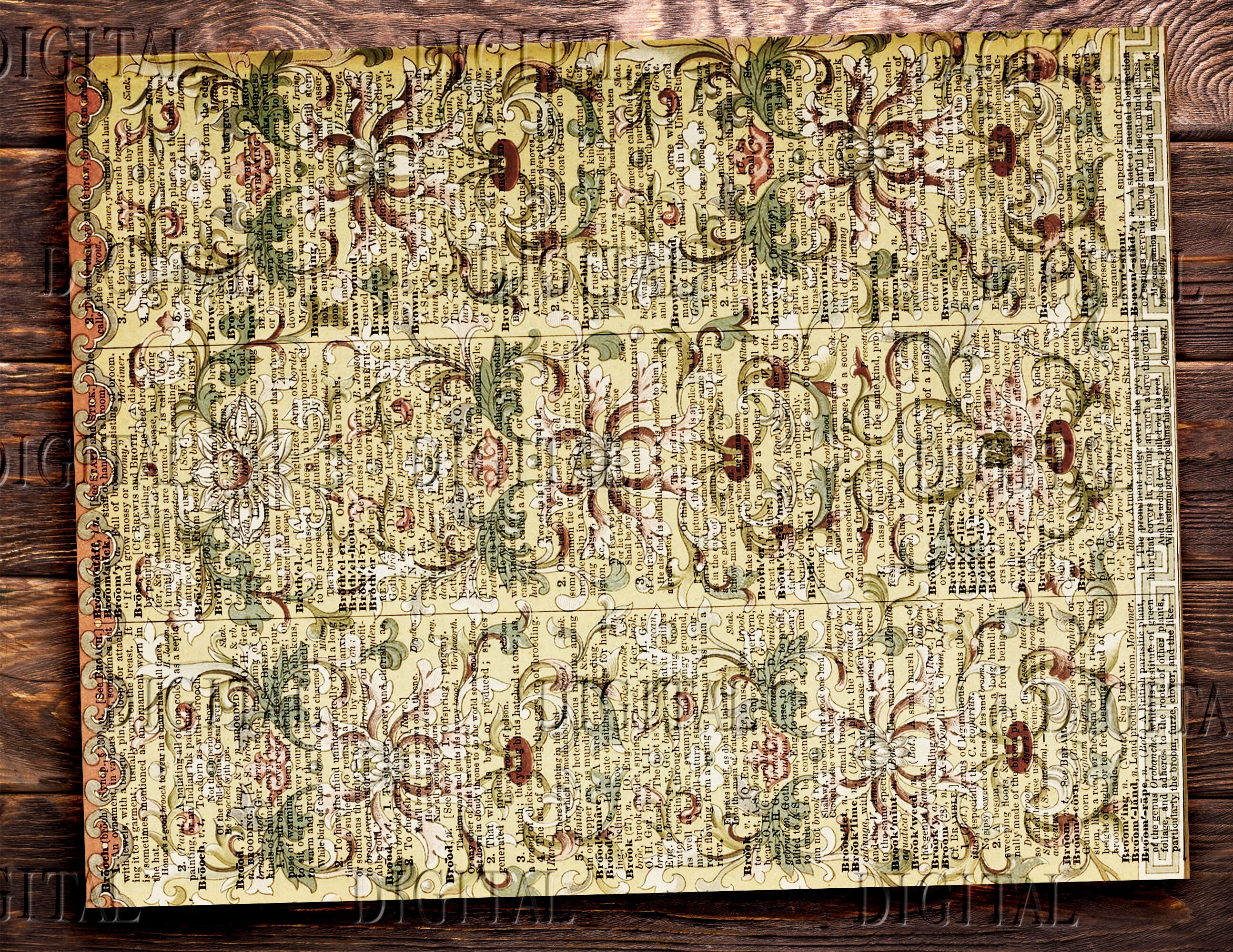 Vintage Digital Paper, 10 Scrapbook Collage Sheets, Digital Pages Pack ...