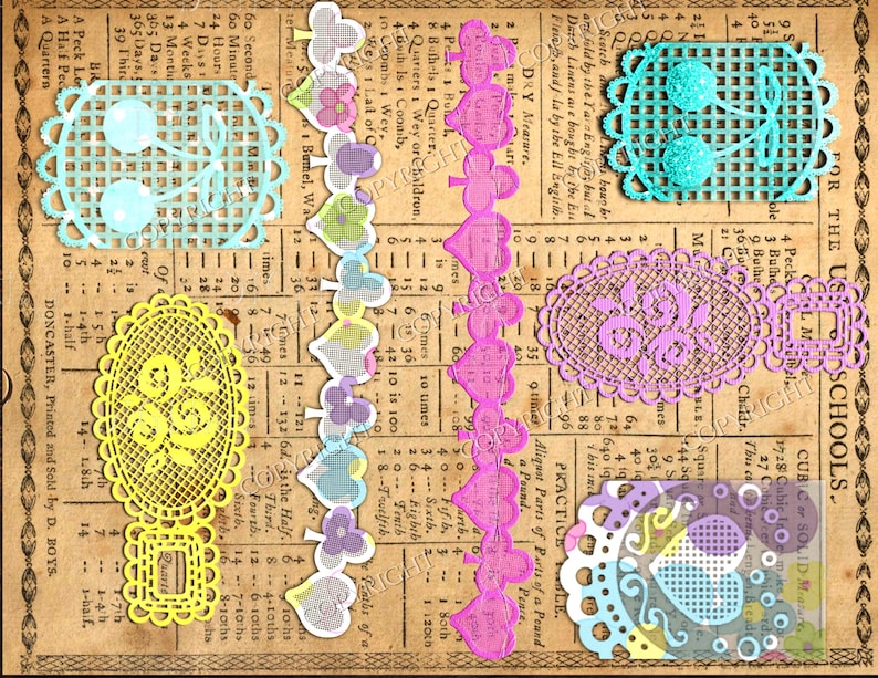 Printable Scrapbook Background Paper Set PDF – Decoupage & Collage Junk ...