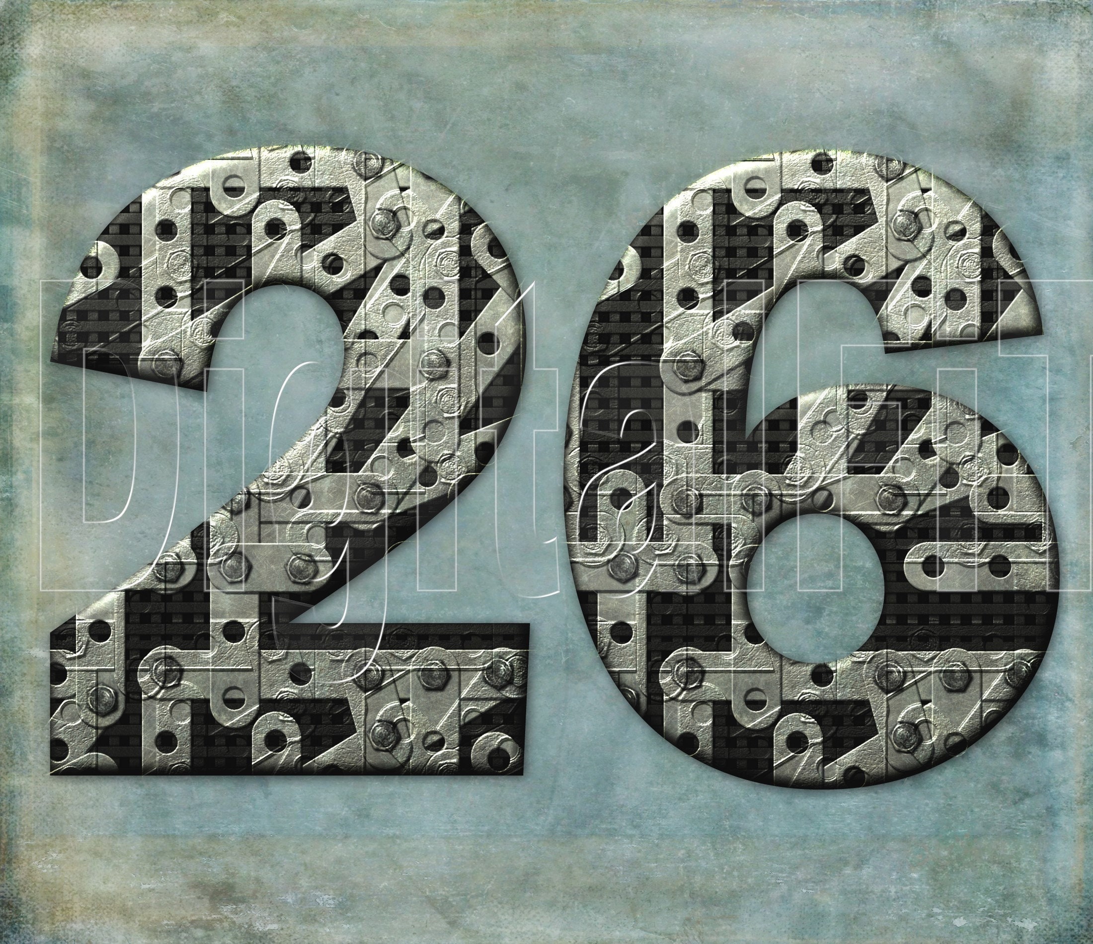 Steampunk Digital Numbers Steampunk Art PNG - Etsy