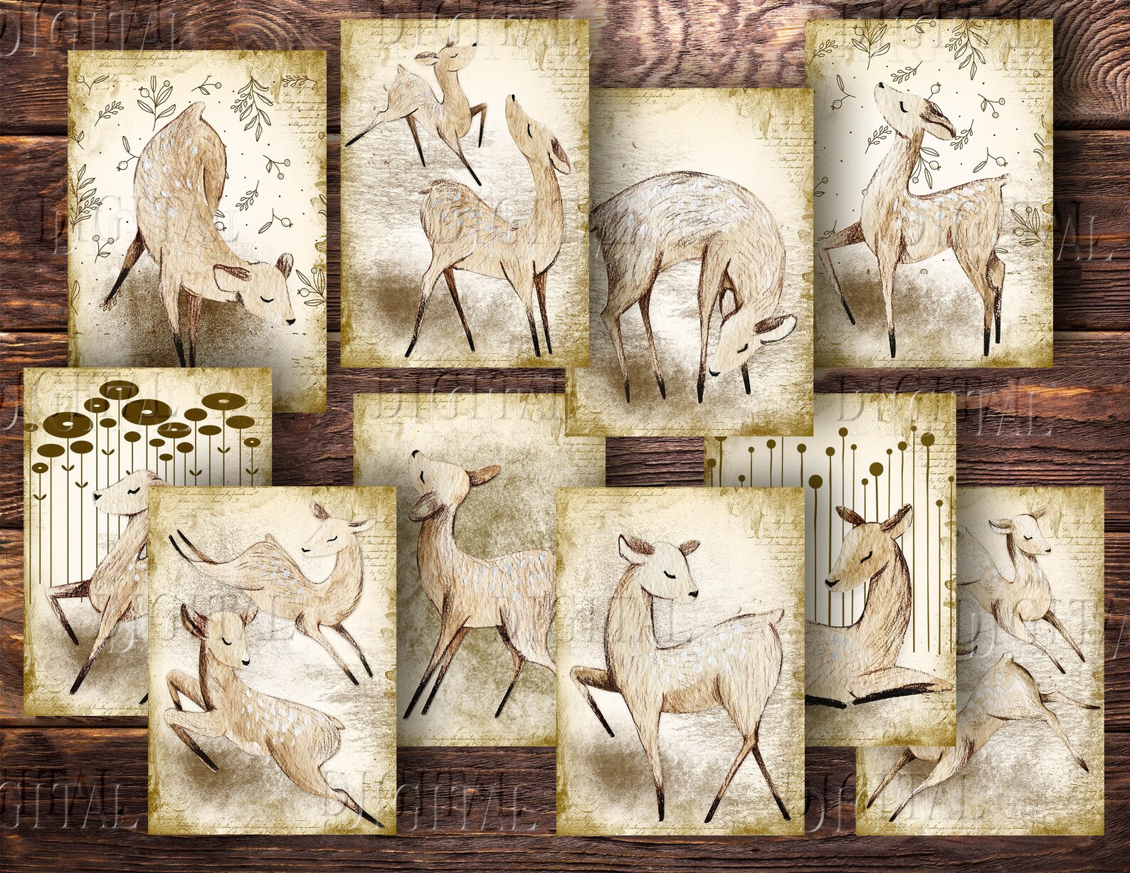 Deer Spirit Animal Ephemera 10 Deer Printable Junk Journal - Etsy