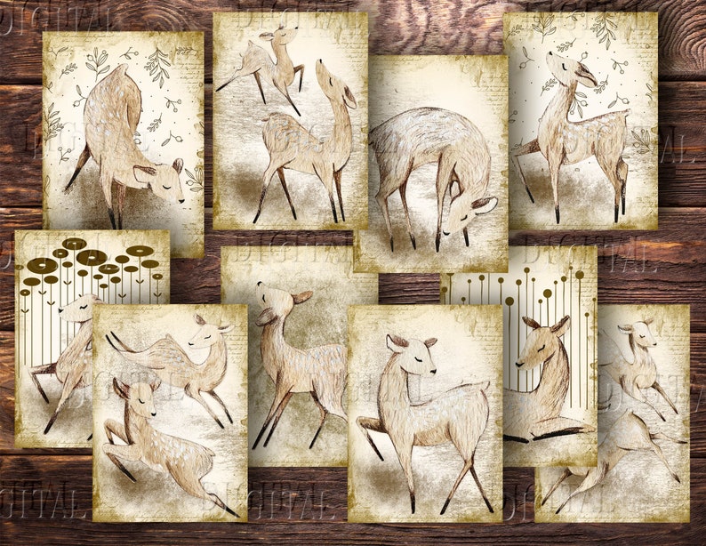 Deer Spirit Animal Ephemera 10 Deer Printable Junk Journal - Etsy