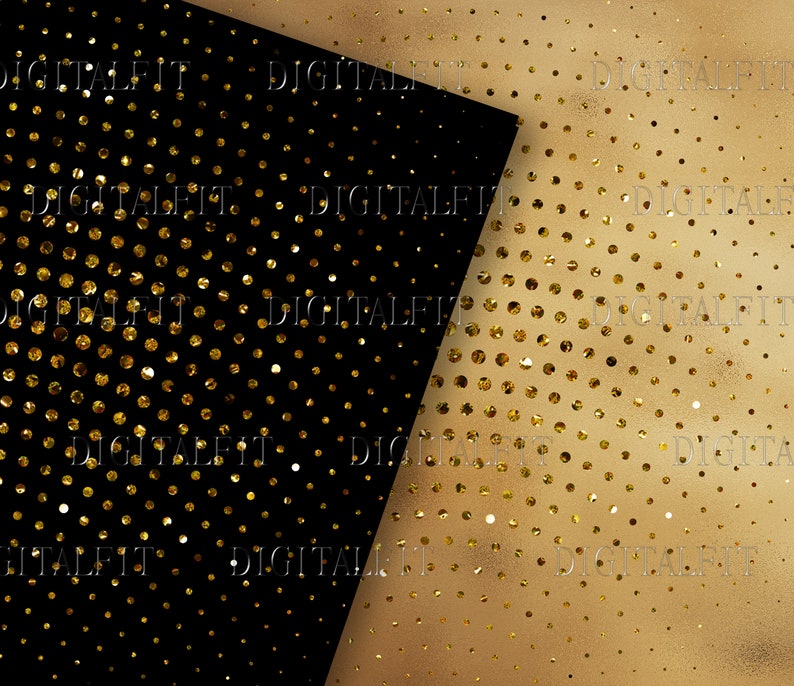 Black & Gold Glitter Digital Paper Printable Commercial Use - Etsy