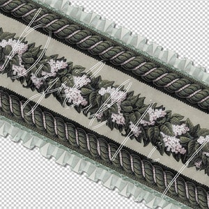 5 Vintage Digital Scrapbooking Ribbon Lace PNG Digital Files Junk ...