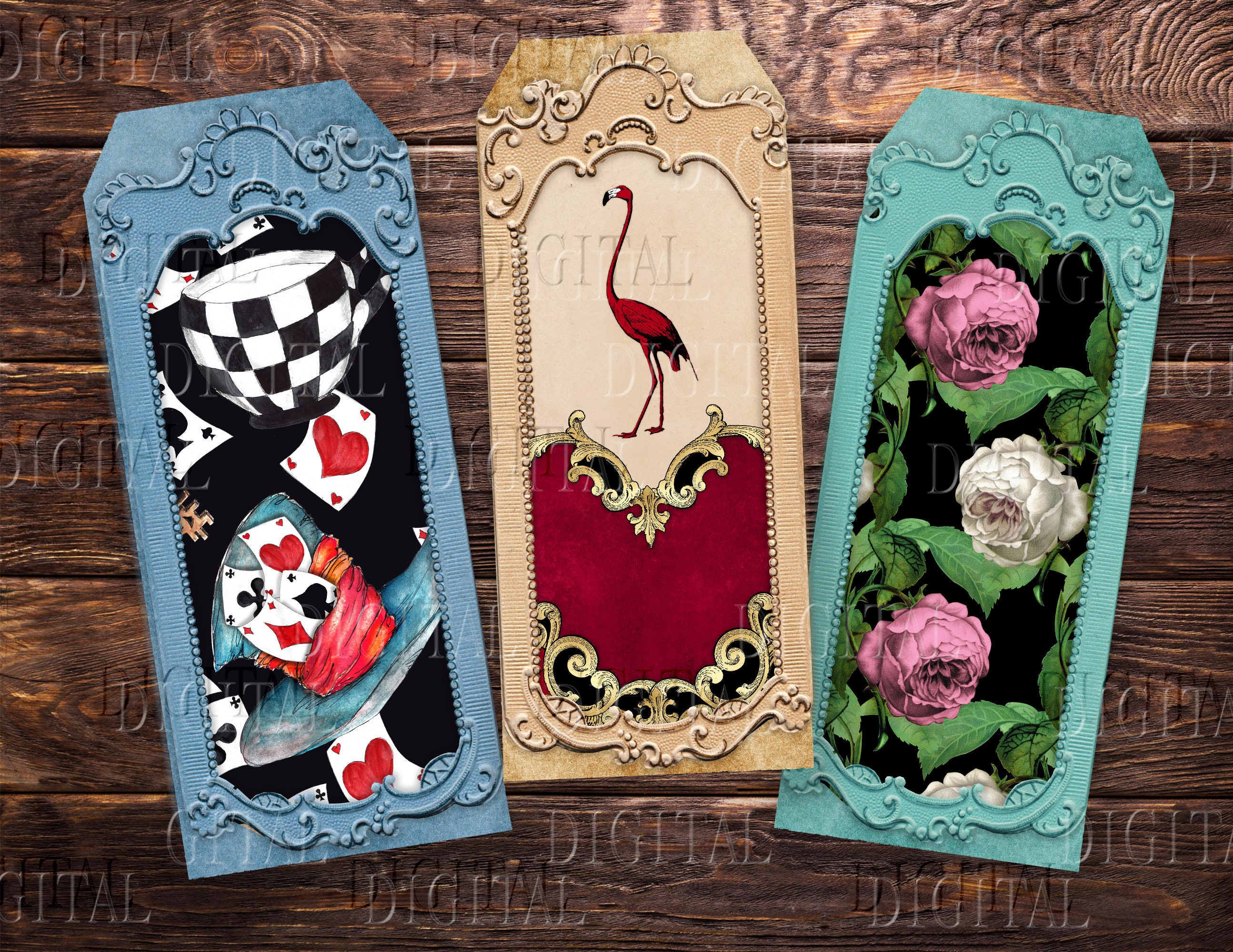 Alice in Wonderland 16 Printable Tags Alice Labels Junk | Etsy UK