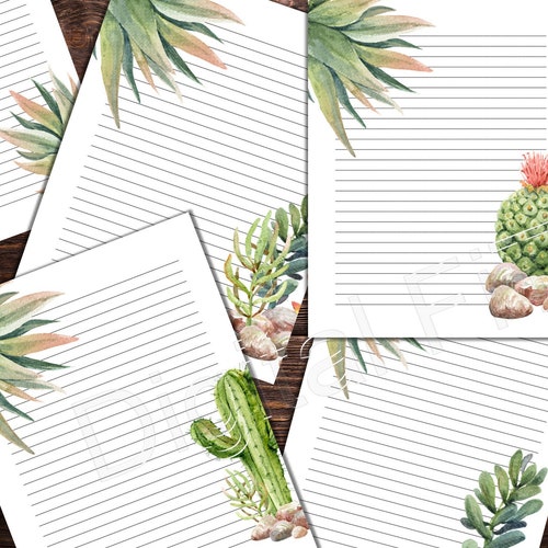 Cactus Printable Digital Paper 10 Pages Instant Download | Etsy