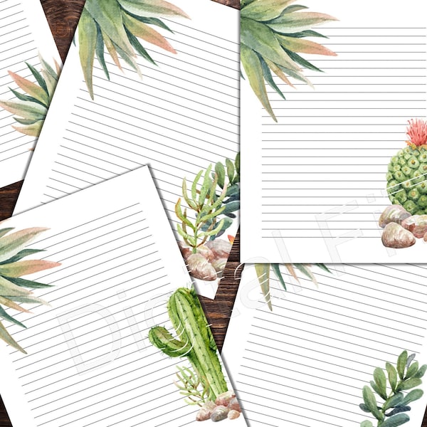 Cactus Writing Paper - Etsy