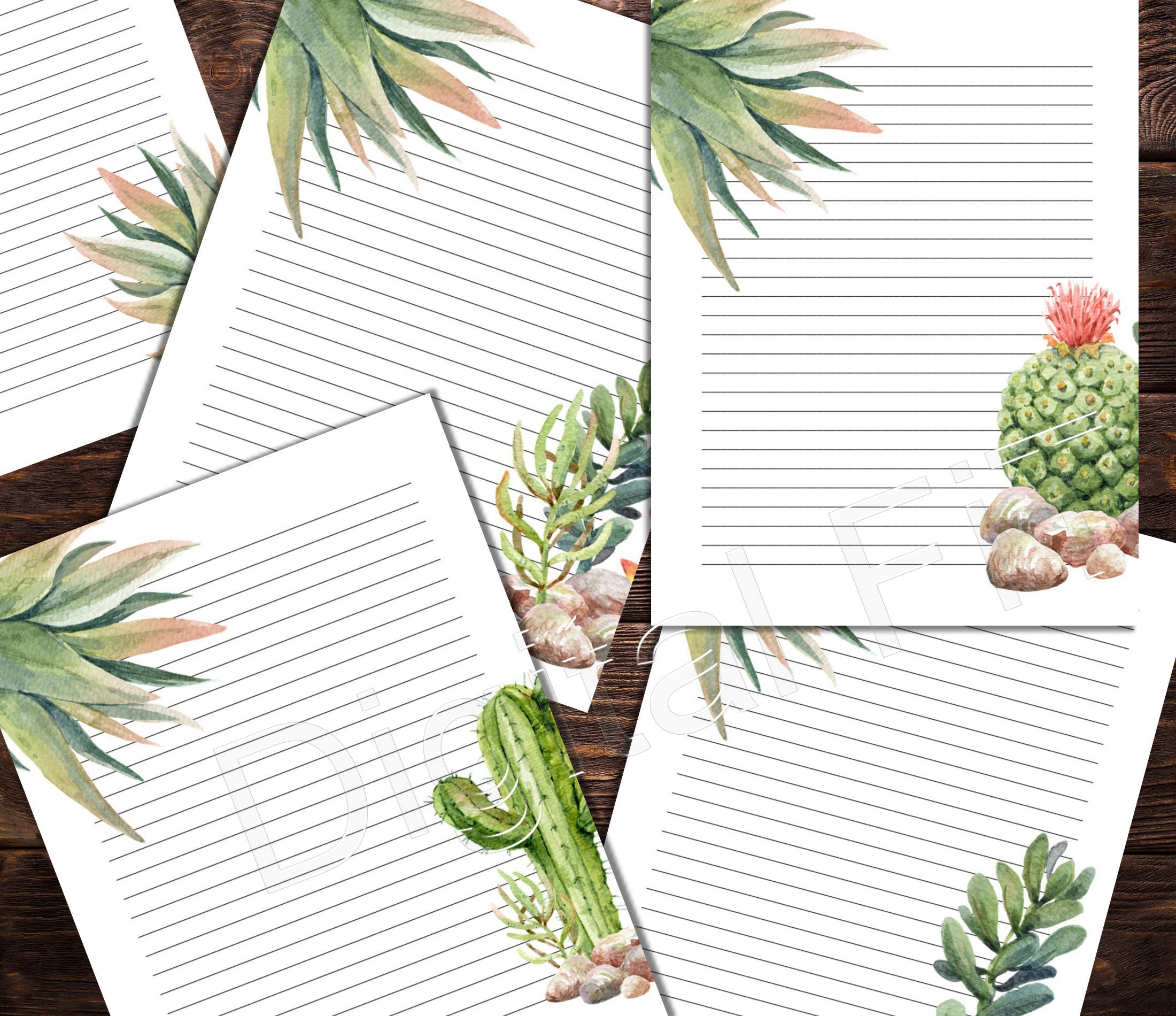 Cactus Printable Digital Paper 10 Pages Instant Download - Etsy