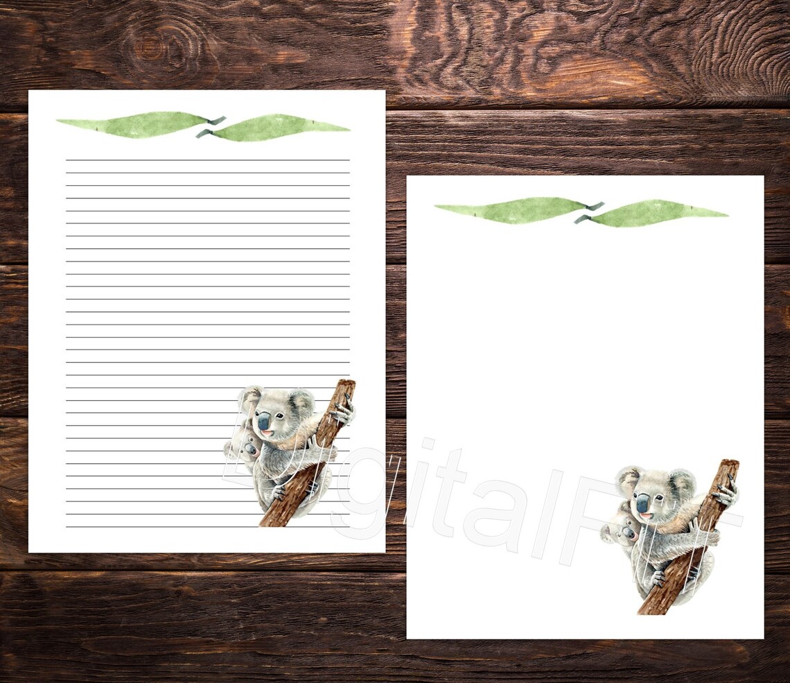 Koala Bear & Koala Baby Printable Digital Paper Joey 4 | Etsy