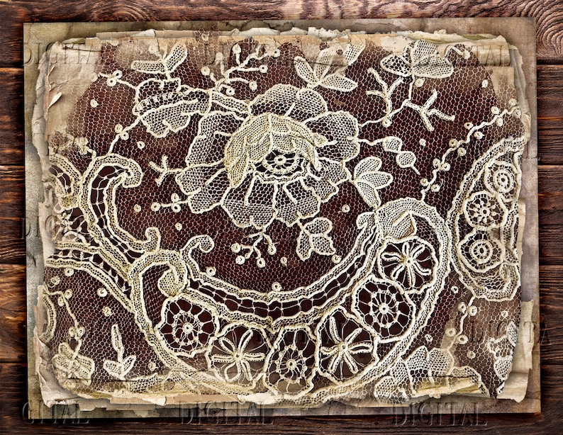 Antique Lace Printable Paper: 10 Vintage Junk Journal Pages (PDF) - Etsy