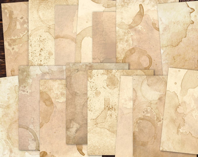 30 Tea Dyed Journal Paper Scrapbooking Journaling Junk Journal Pages ...