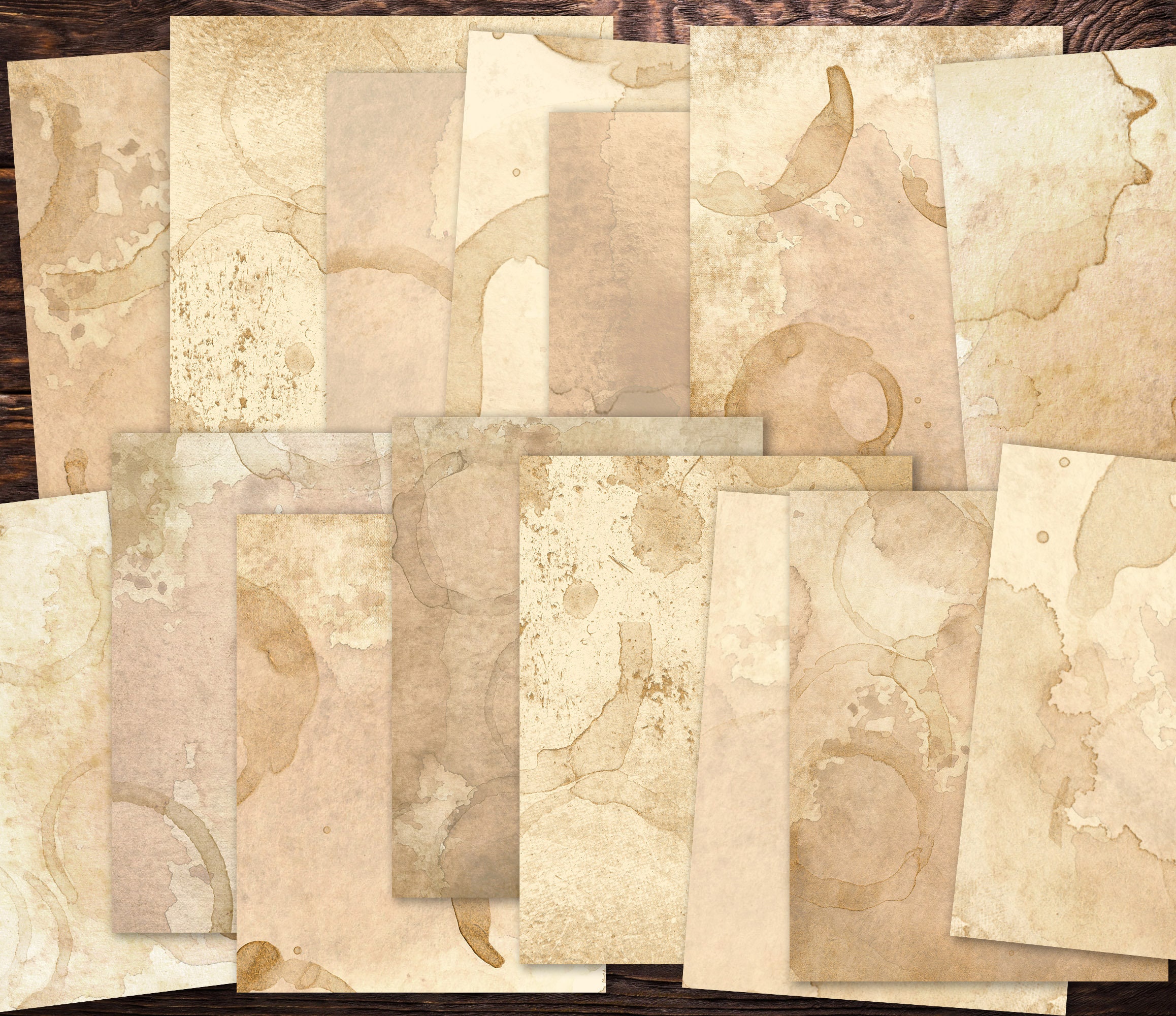 Coffee Stained Paper: 15 Digital Junk Journal Pages (PDF) - Etsy