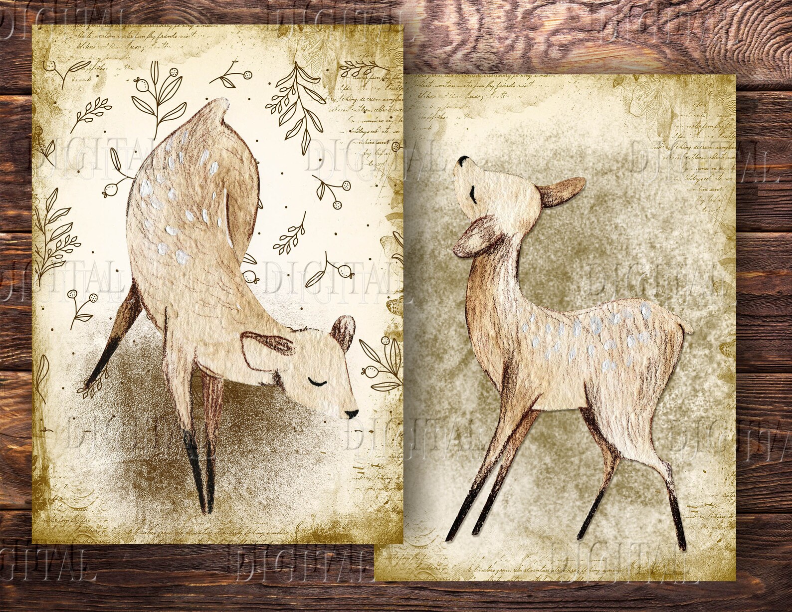 Deer Spirit Animal Ephemera 10 Deer Printable Junk Journal - Etsy