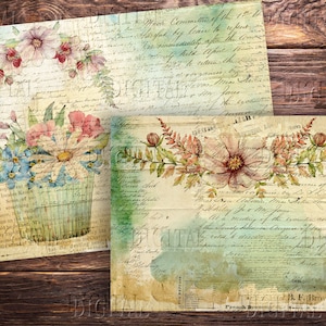 Farm Flowers Junk Journal Inserts, Cottage Flowers, Country Living ...