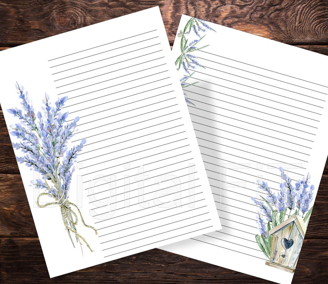 Lavender, Digital Writing Paper, 6 Pages, 8.5x11, JPG, PDF - Etsy